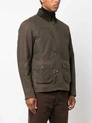 Barbour Brunden Wax Jacket With Corduroy Collar