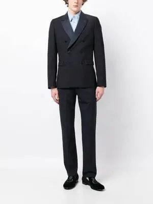 Paul Smith Double-breasted Wool-mohair Blazer