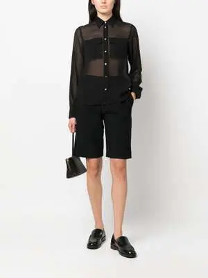Aspesi Semi-sheer Construction Silk Blouse