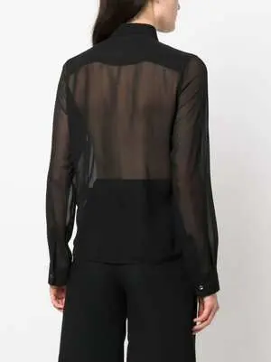 Aspesi Semi-sheer Construction Silk Blouse