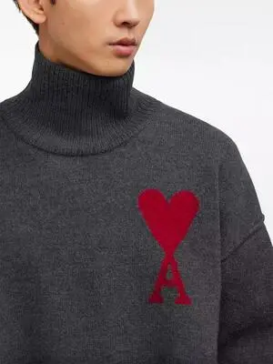 AMI Paris De Coeur Sweater - Grey