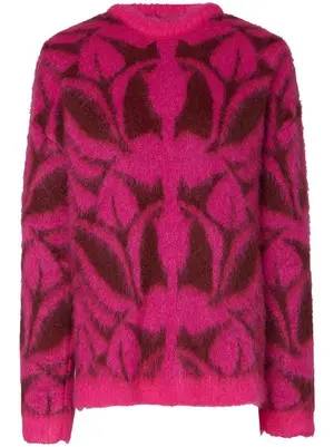 La DoubleJ Intarsia-knit Jumper - Pink