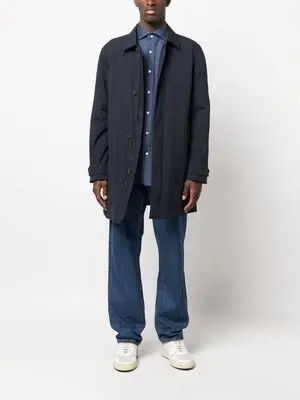 FINAMORE 1925 Long-sleeve Cotton-blend Shirt - Blue
