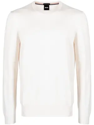 BOSS Logo-embroidered Jumper - Neutrals