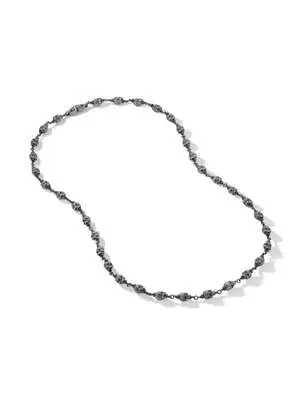 David Yurman Sterling Memento Mori Skull Rosary Necklace - Silver