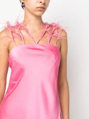 Cult Gaia Feather-detail Sleeveless Dress