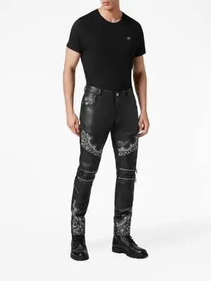 Philipp Plein Slim-cut Leather Trousers