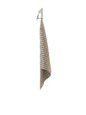 Rabanne Flow Pixel Mesh Single Drop Earring - Silver