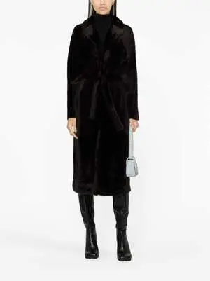 YVES SALOMON Belted Reversible Leather Coat