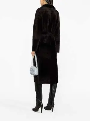 YVES SALOMON Belted Reversible Leather Coat