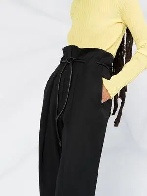 3.1 Phillip Lim Belted High-waisted Trousers - Black