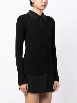 3.1 Phillip Lim Variegated Ribbed-knit Polo Top