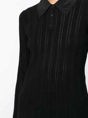 3.1 Phillip Lim Variegated Ribbed-knit Polo Top