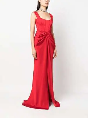 ANA RADU Ruched Flared Gown