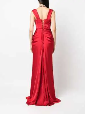 ANA RADU Ruched Flared Gown
