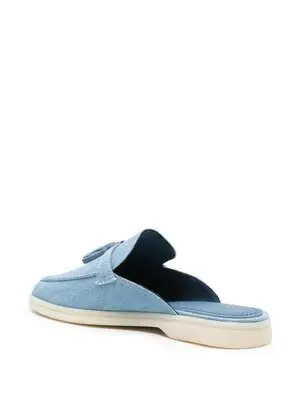 SCAROSSO Lucrezia Tassel Denim Slippers