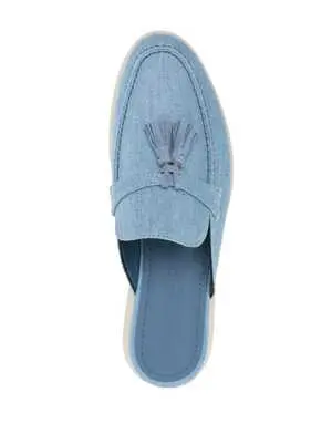 SCAROSSO Lucrezia Tassel Denim Slippers