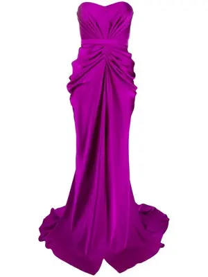 ANA RADU Ruched Strapless Gown - Pink