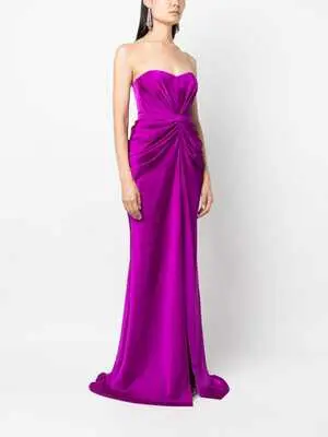 ANA RADU Ruched Strapless Gown - Pink