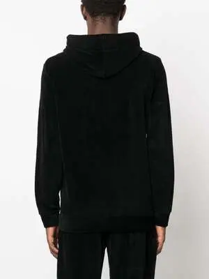 BOSS Logo-embroidered Velvet Hoodie