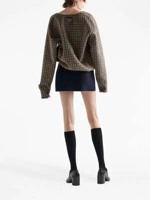 Prada Wraparound Cashmere Miniskirt - Blue