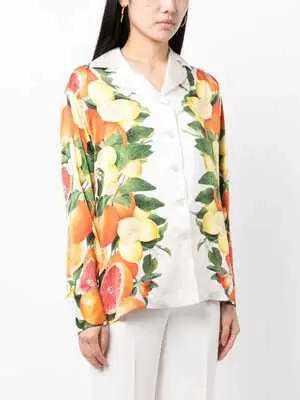 Stella McCartney Fruit-print Silk Shirt