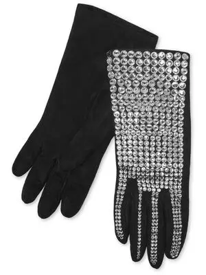 Philipp Plein Crystal-embellished Gloves - Black