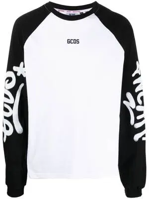 Gcds Graffiti-logo Long-sleeve T-shirt - White