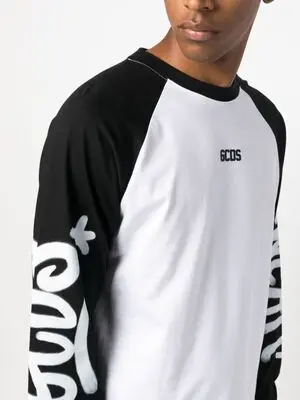Gcds Graffiti-logo Long-sleeve T-shirt