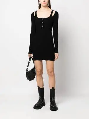 Moschino Long-sleeve Ribbed-knit Dress