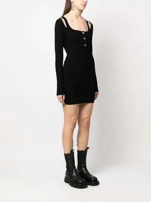 Moschino Long-sleeve Ribbed-knit Dress