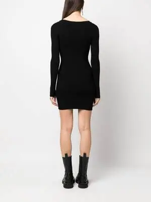 Moschino Long-sleeve Ribbed-knit Dress