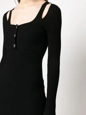Moschino Long-sleeve Ribbed-knit Dress