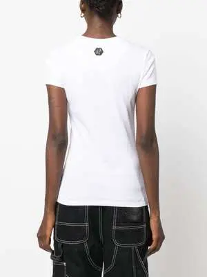 Philipp Plein Crystal-embellished Skull T-shirt - White