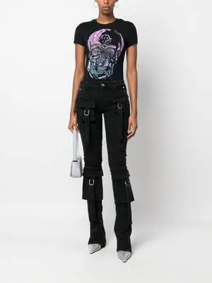 Philipp Plein Crystal-embellished Skull T-shirt - Black