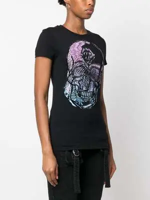 Philipp Plein Crystal-embellished Skull T-shirt - Black