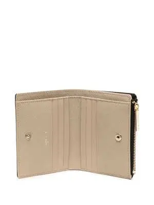 AGNES B. Bi-fold Leather Wallet - Black