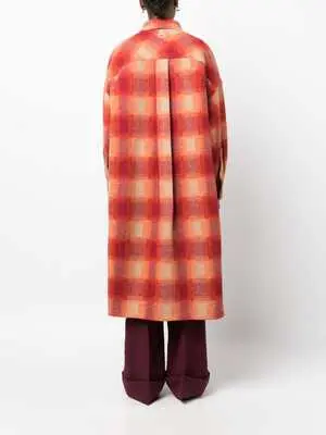 MARANT ETOILE Plaid-check Flannel Midi Coat