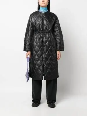 GANNI Diamond-quilted Raincoat