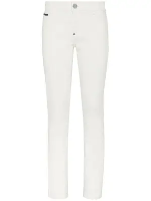 Philipp Plein Logo Patch Skinny Jeans - White