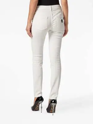 Philipp Plein Logo Patch Skinny Jeans - White