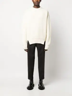 JIL SANDER Crew-neck Ribbed-knit Wool Jumper