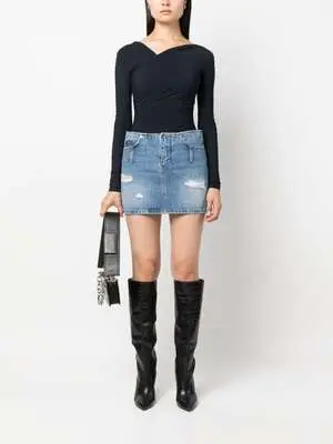 Dolce & Gabbana Distressed Denim Miniskirt