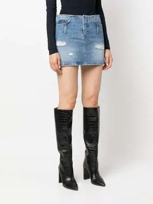 Dolce & Gabbana Distressed Denim Miniskirt