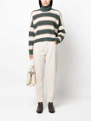 Brunello Cucinelli Striped Turtleneck Sweater