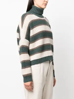 Brunello Cucinelli Striped Turtleneck Sweater
