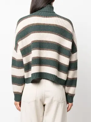 Brunello Cucinelli Striped Turtleneck Sweater
