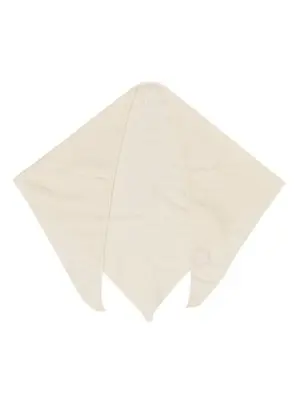 Cashmere In Love Aman Fine-knit Triangle Scarf - White