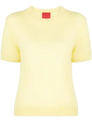 Cashmere In Love Sidley Fine-knit Top - Yellow
