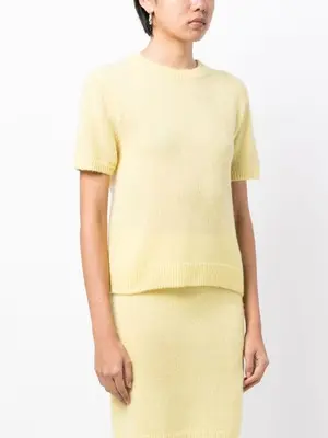 Cashmere In Love Sidley Fine-knit Top - Yellow